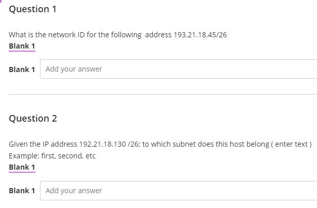 Solved What is the network ID for the following address | Chegg.com