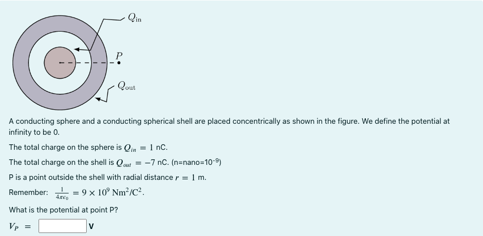 Solved A conducting sphere and a conducting spherical shell | Chegg.com