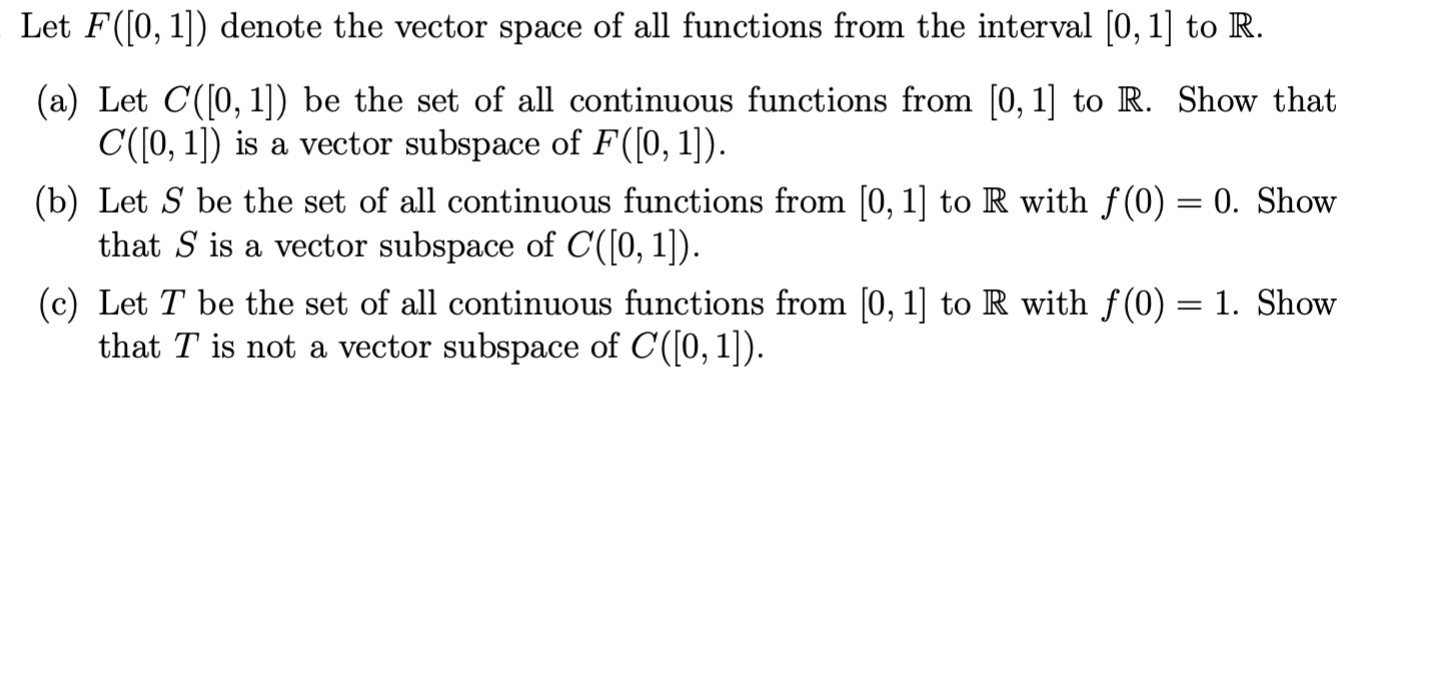 Solved Let F([0,1]) denote the vector space of all functions | Chegg.com