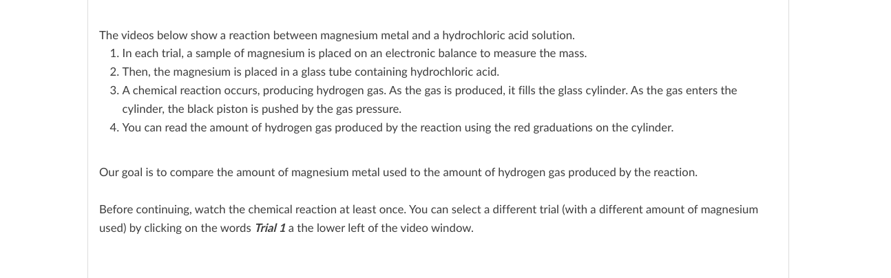 The videos below show a reaction between magnesium | Chegg.com