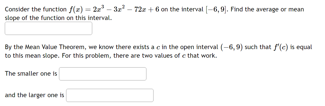 Solved Consider the function f(x)=2x3−3x2−72x+6 on the | Chegg.com
