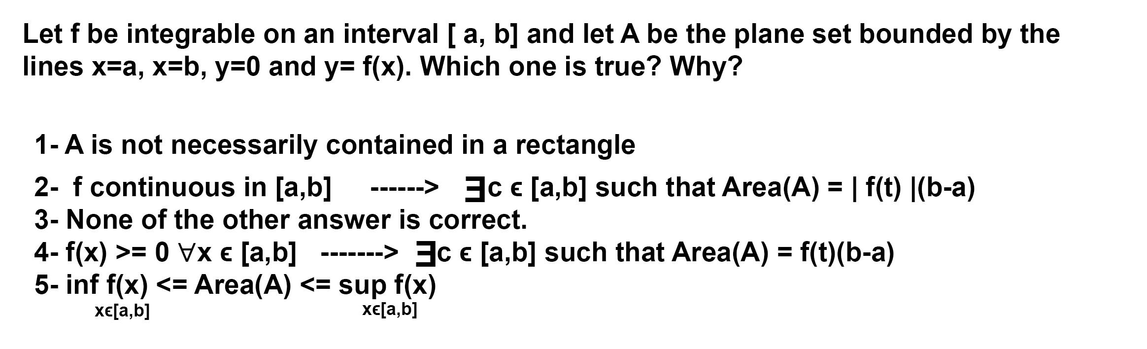 Solved Let f be integrable on an interval [a, b] and let A | Chegg.com