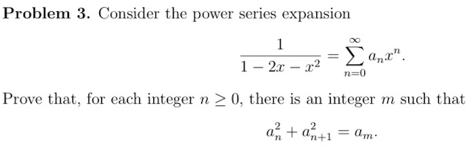 Solved Problem 3. Consider the power series expansion 1 Σ 1 | Chegg.com
