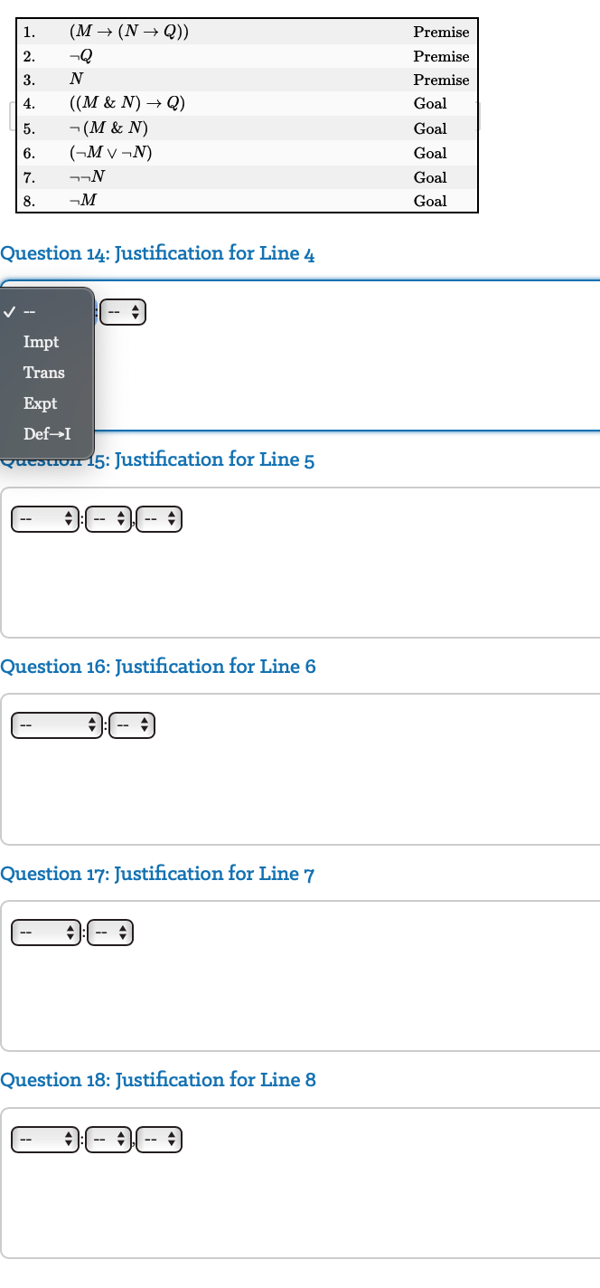 Complete each of the following derivations by filling | Chegg.com Complete each of the following derivations by filling | Chegg.com