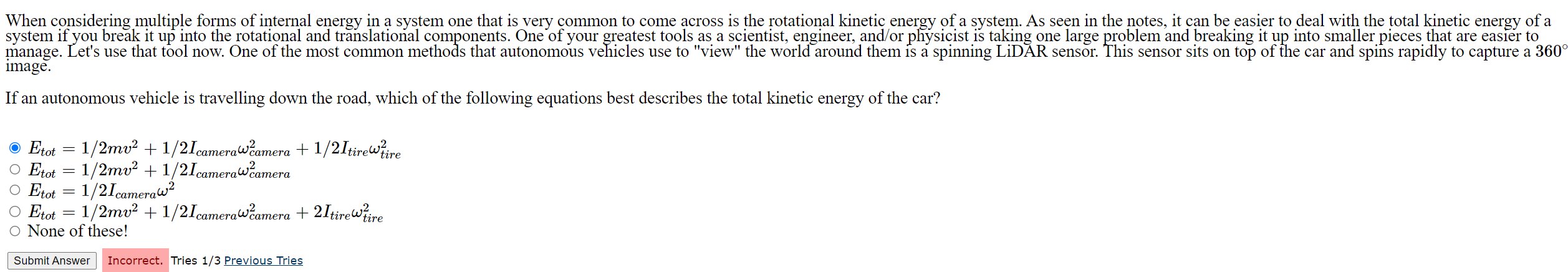 Solved mage. If an autonomous vehicle is travelling down the | Chegg.com