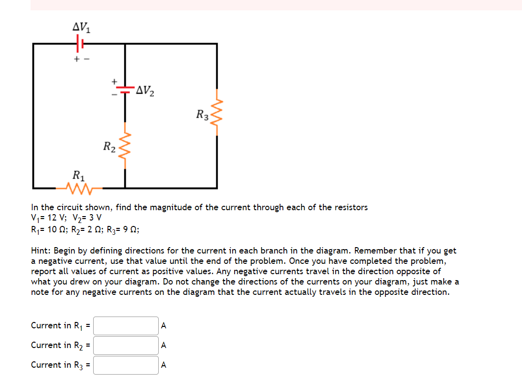 Solved Δv Av2 T R3 R2 R1 W In The Circuit Shown Find The
