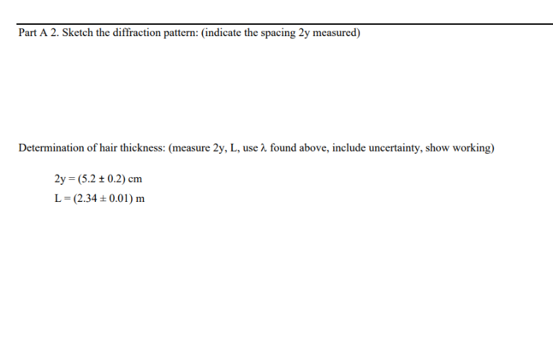 Solved Part A 2. Sketch the diffraction pattern: (indicate | Chegg.com