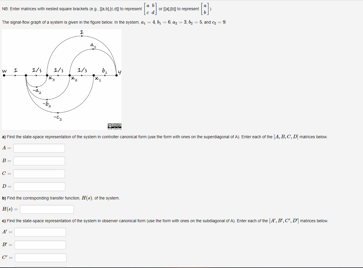 Solved NB: Enter matrices with nested square brackets (e.g., | Chegg.com