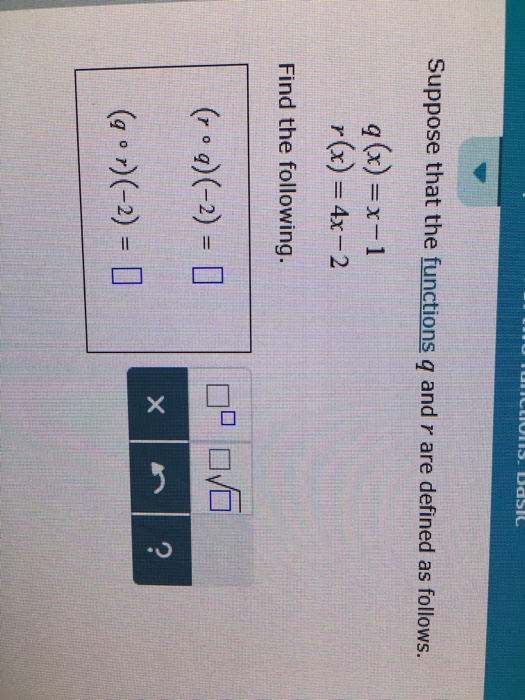 Solved Suppose that the functions q and r are defined as | Chegg.com