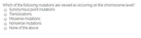 Solved Which of the following mutations are viewed as | Chegg.com