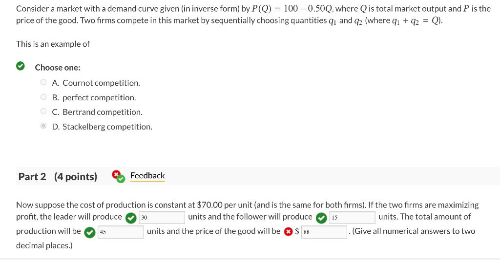 Solved Consider a market with a demand curve given (in | Chegg.com