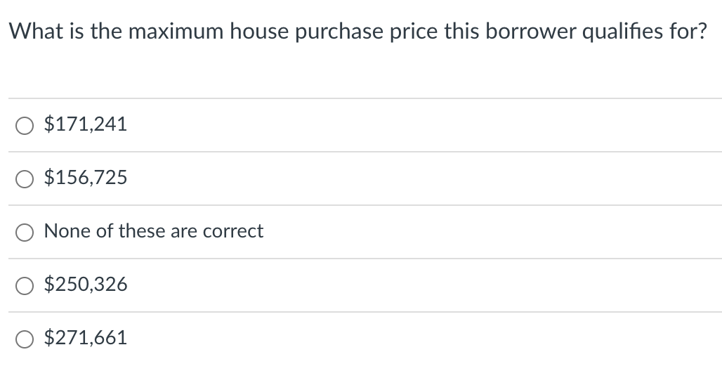 What is the maximum house purchase price this | Chegg.com