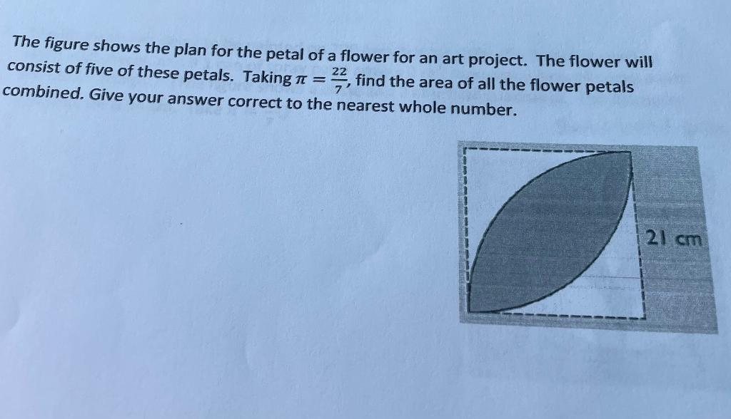 Solved The figure shows the plan for the petal of a flower | Chegg.com