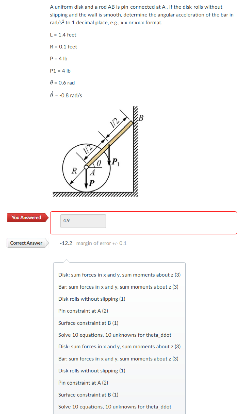 Disk: sum forces in x ﻿and y, ﻿sum moments about | Chegg.com