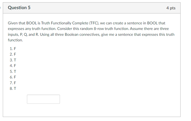 Given that BOOL is Truth Functionally Complete (TFC), | Chegg.com