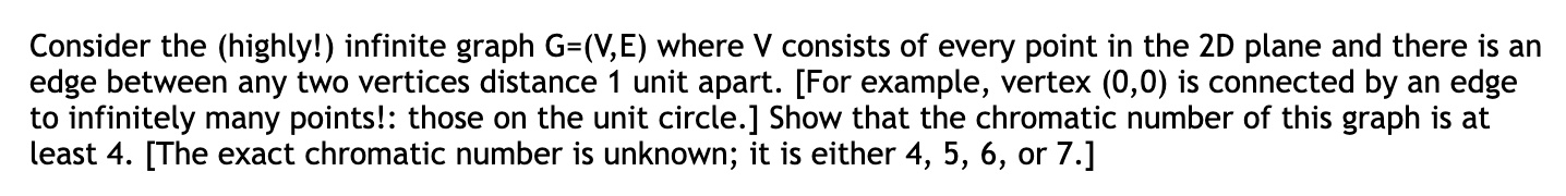 Solved Consider the (highly!) infinite graph G=(V,E) where V | Chegg.com