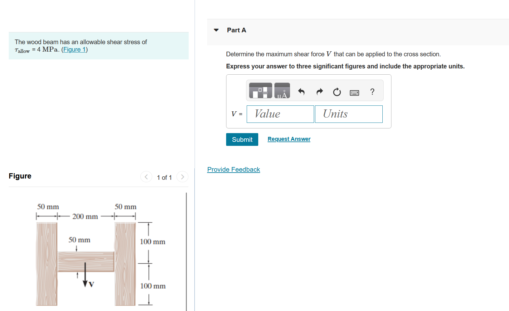 Solved The wood beam has an allowable shear stress of τallow | Chegg.com