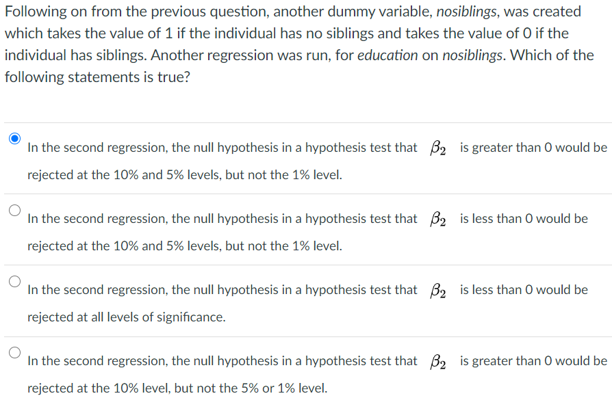 Solved regress education hassiblings Source SS df MS Model | Chegg.com