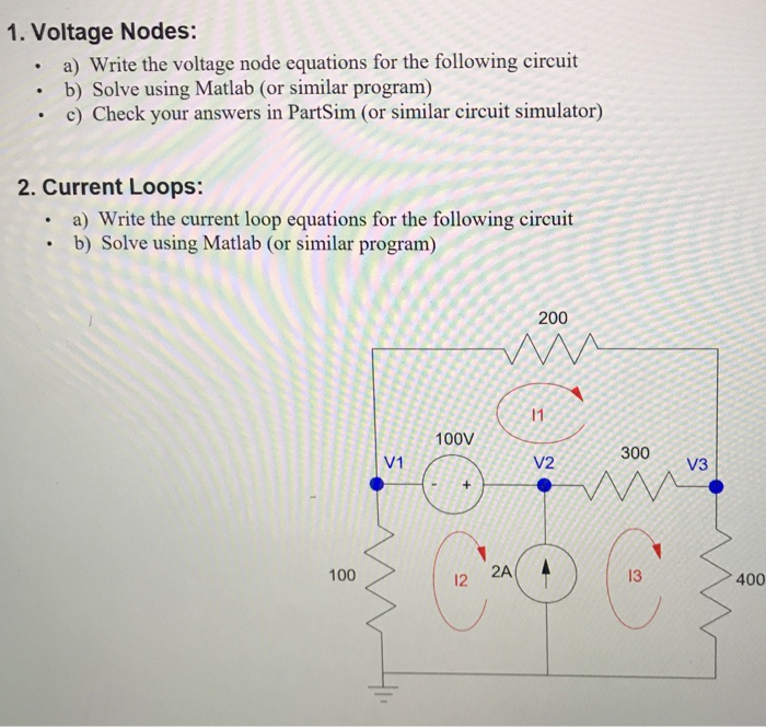 Solved 1. Voltage Nodes: . a) Write the voltage node | Chegg.com