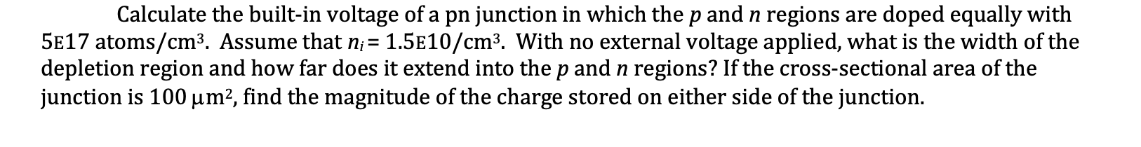 Solved Calculate the built-in voltage of a pn junction in | Chegg.com