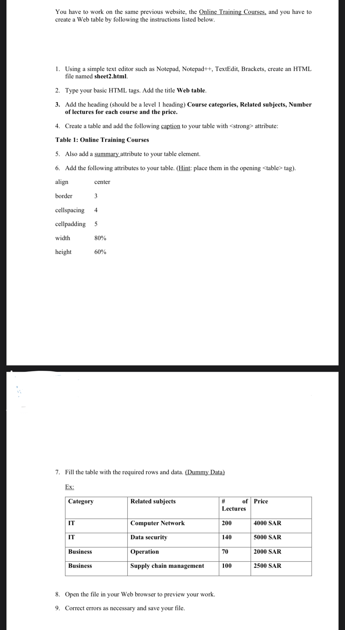 Solved You have to work on the same previous website, the | Chegg.com