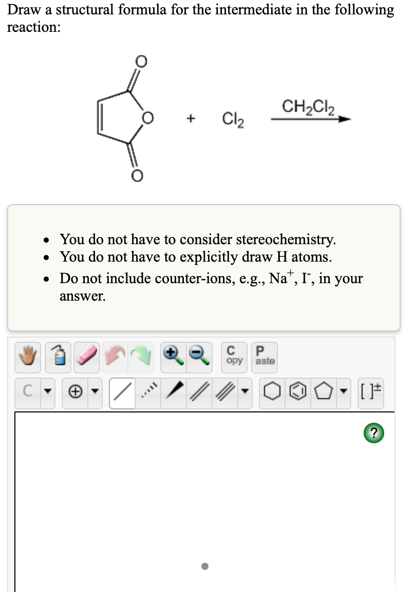 Solved Draw a structural formula for the intermediate in the | Chegg.com