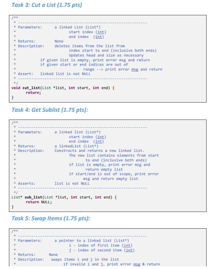 Solved The skeleton code, list class, test case, and | Chegg.com