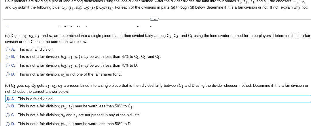 Solved Four partners are dividing a plot of land among | Chegg.com