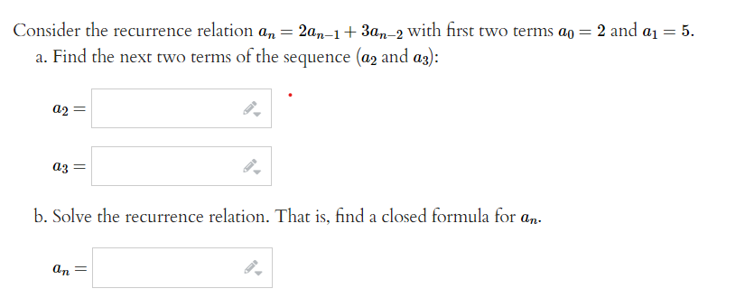 Solved Consider the recurrence relation an = 2an-1+3an-2 | Chegg.com