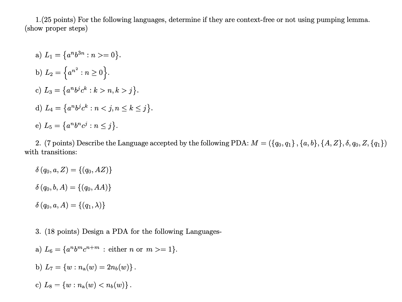 Solved Automata Theory, pumping lemma | Chegg.com Solved Automata Theory, pumping lemma | Chegg.com
