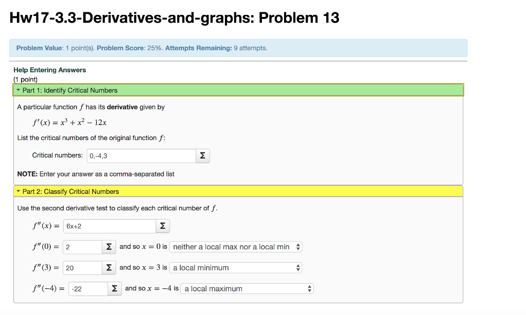 Solved Hw17-3.3-Derivatives-and-graphs: Problem 13 Problem | Chegg.com