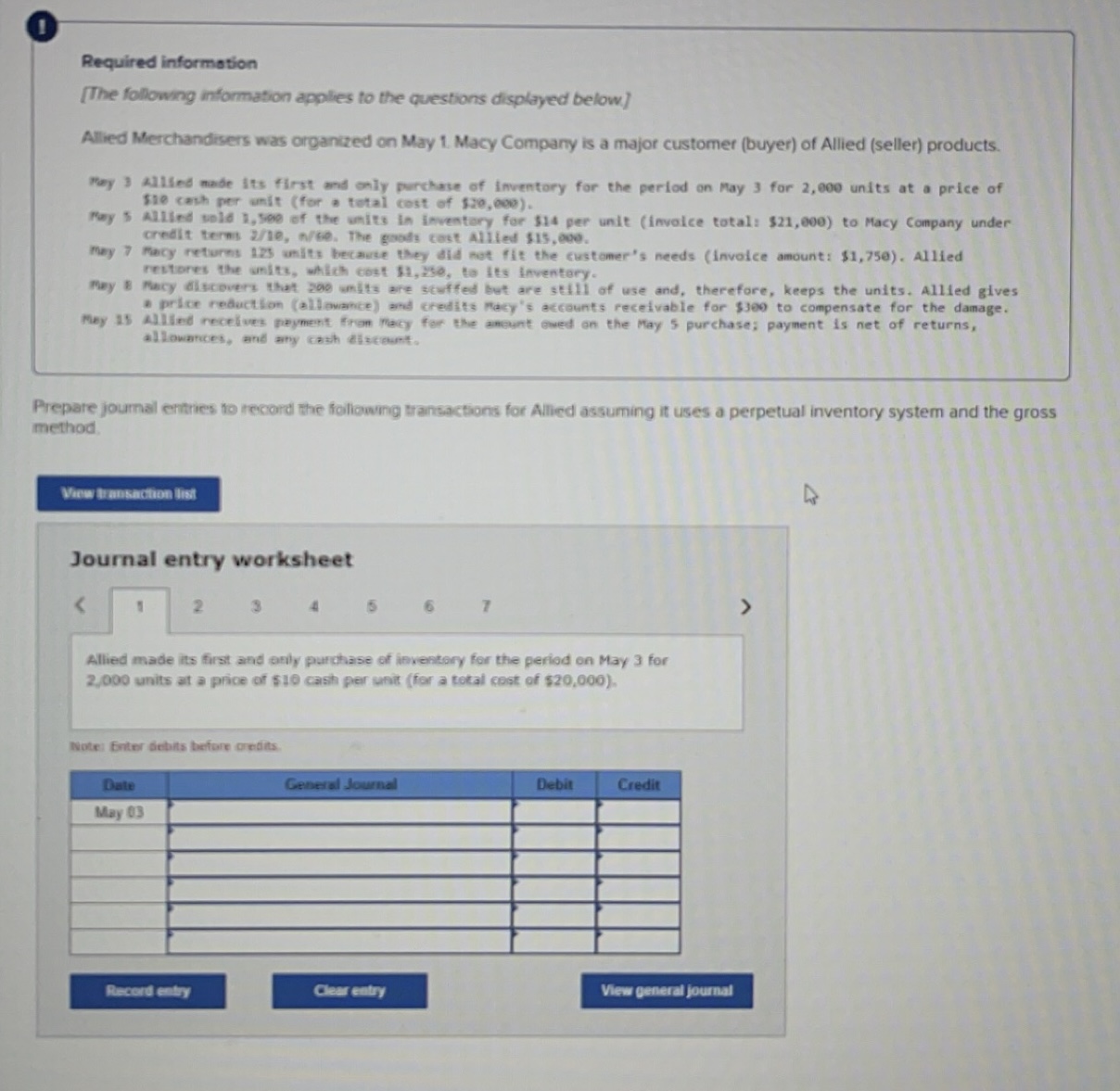 Show me the steps to solve Required informotion[The | Chegg.com