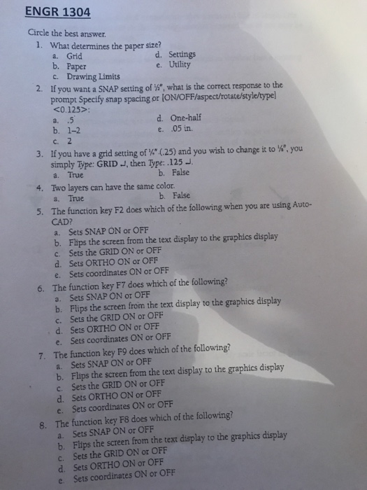 Solved ENGR 1304 Circle the best answer 1. What determines | Chegg.com