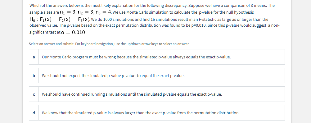 Solved Which of the answers below is the most likely | Chegg.com