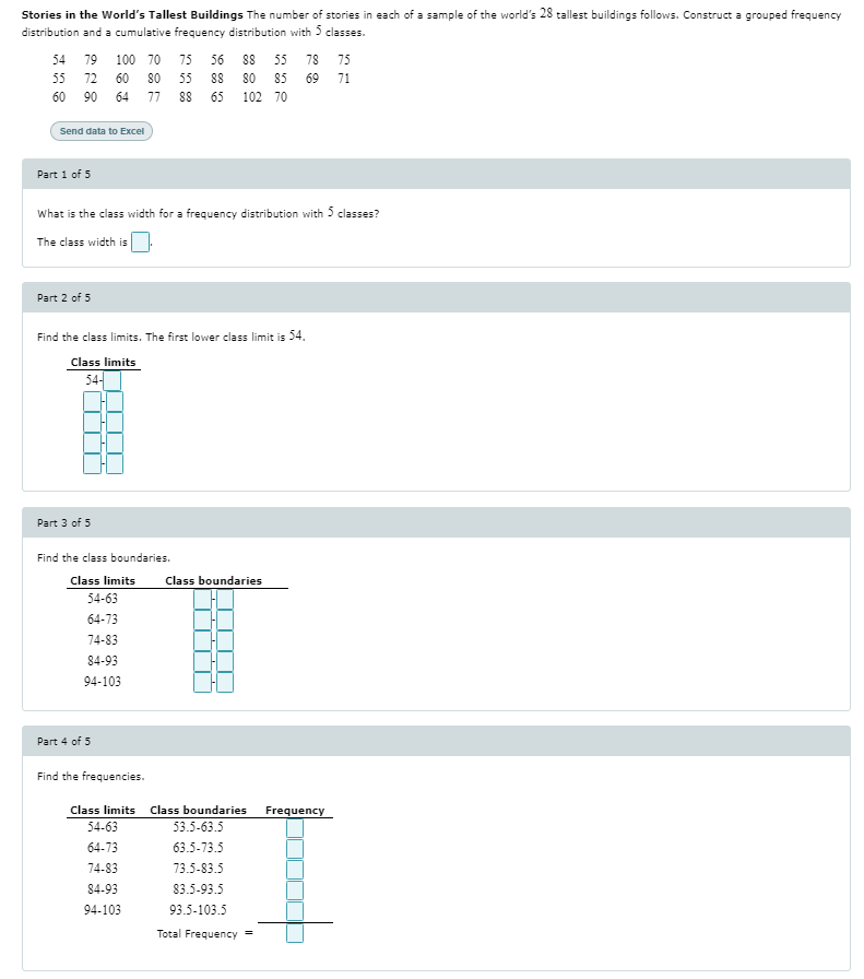 Solved Stories in the World's Tallest Buildings The number | Chegg.com