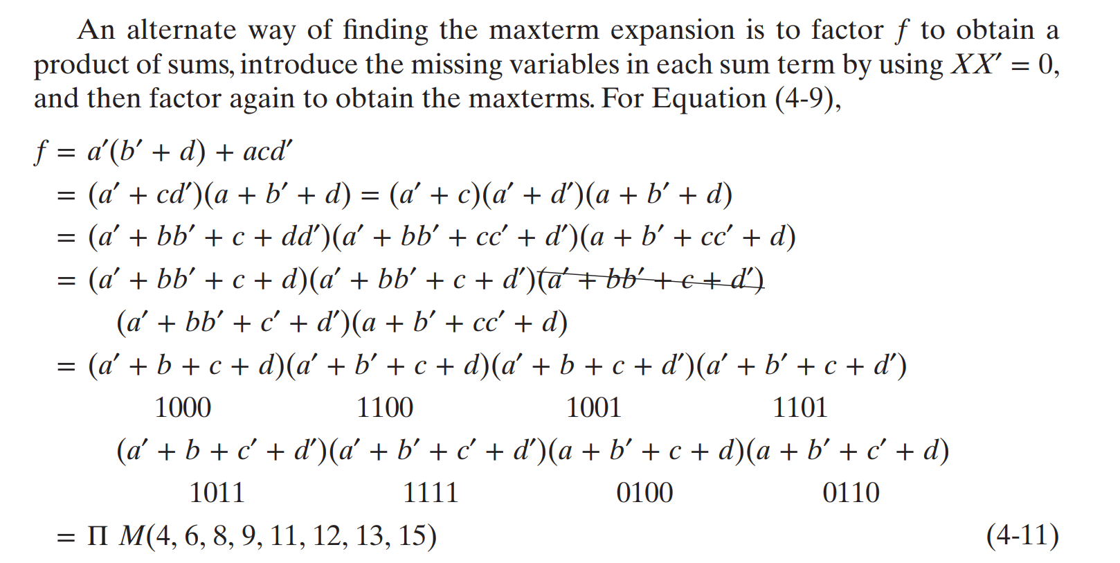 Solved An alternate way of finding the maxterm expansion is | Chegg.com
