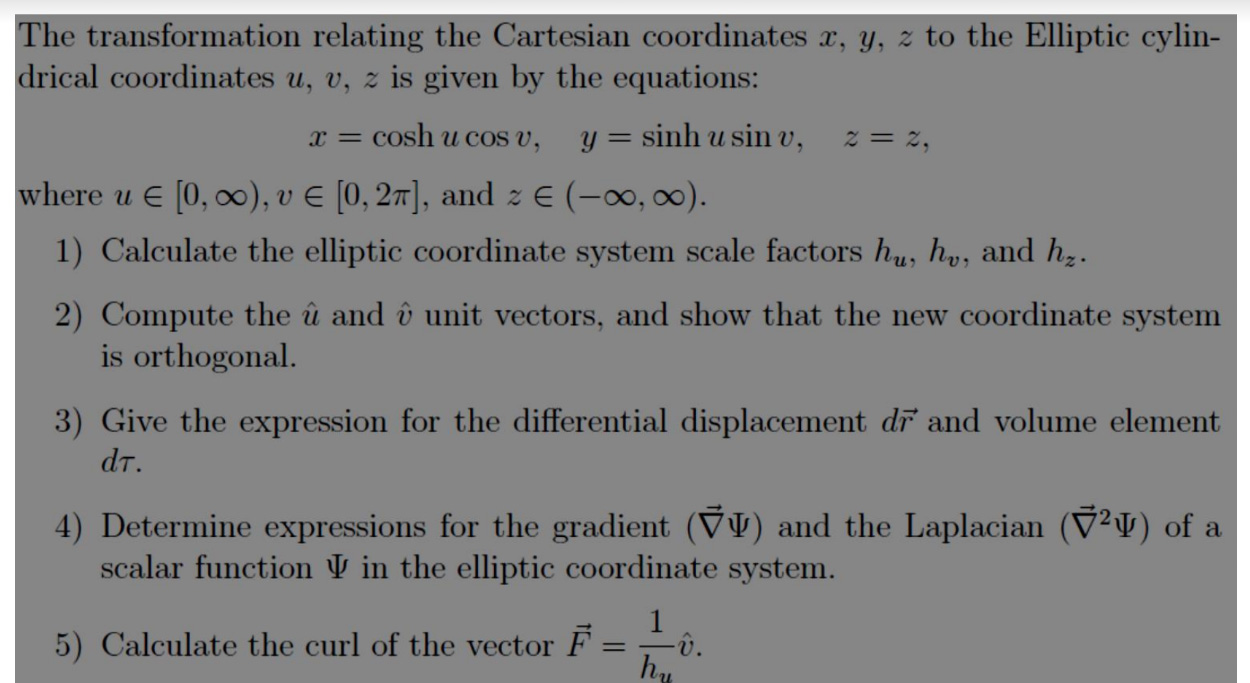 Solved The transformation relating the Cartesian coordinates | Chegg.com