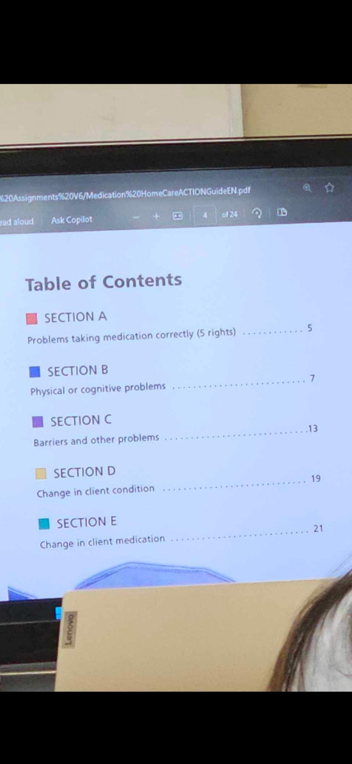 Solved Table of ContentsSECTION AProblems taking medication | Chegg.com