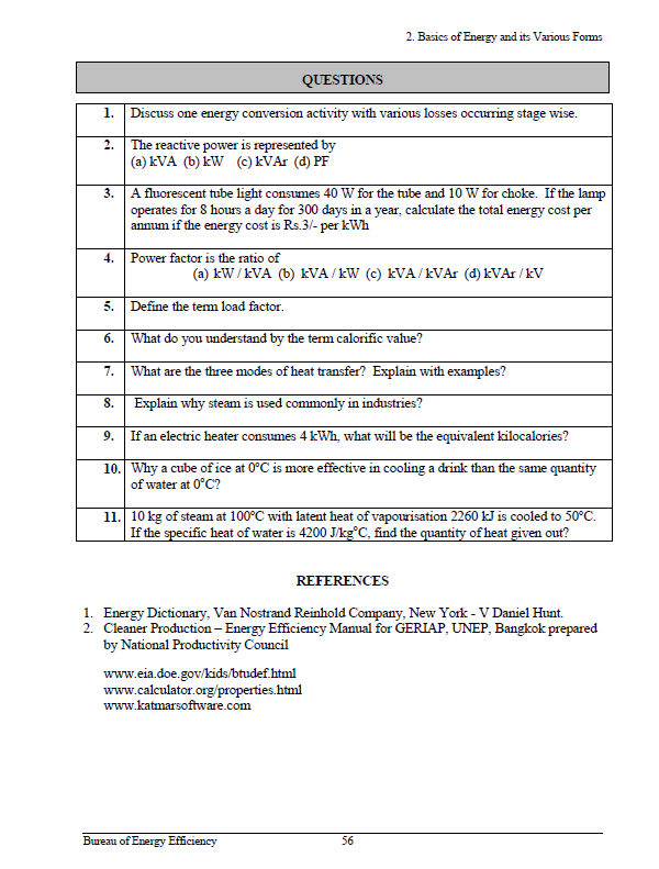 Solved 2. Basics of Energy and its Various Forms QUESTIONS | Chegg.com