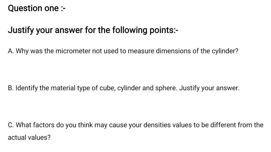 Solved Question one :- Justify your answer for the following | Chegg.com