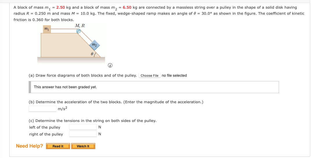Solved A block of mass m = 2.50 kg and a block of mass m2 = | Chegg.com