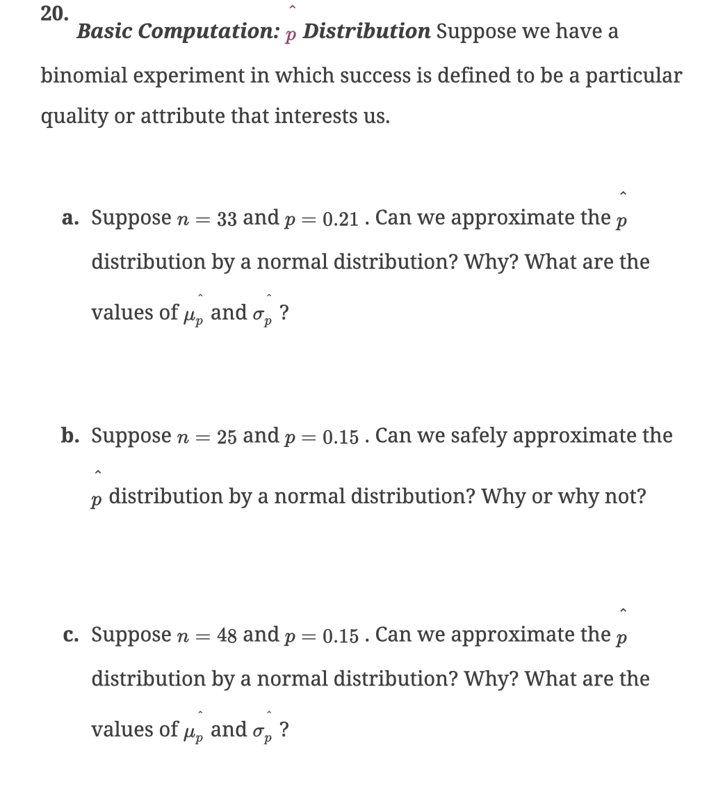 Solved 20. Basic Computation: p Distribution Suppose we have | Chegg.com