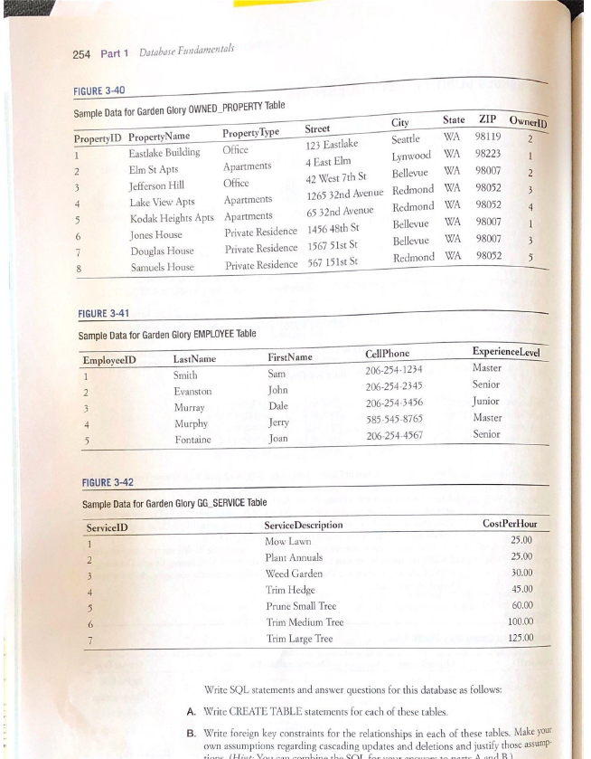 Chapter 3 Structured Query Language GARDEN GLORY | Chegg.com