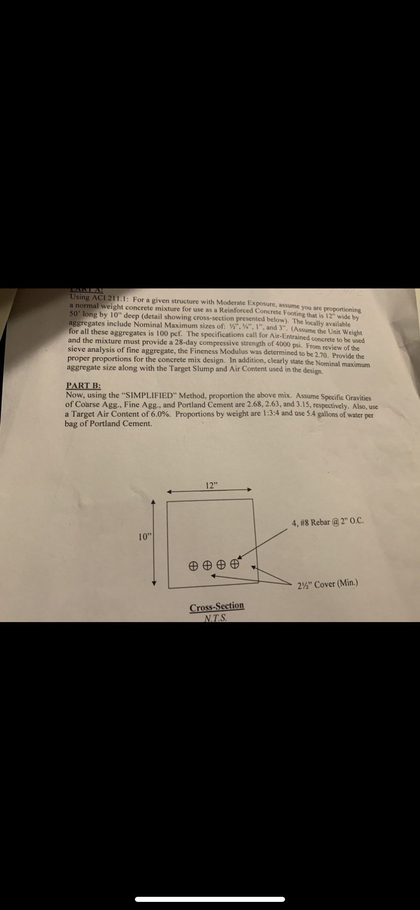 Solved Using ACI 211.1: For a given structure with Moderate | Chegg.com