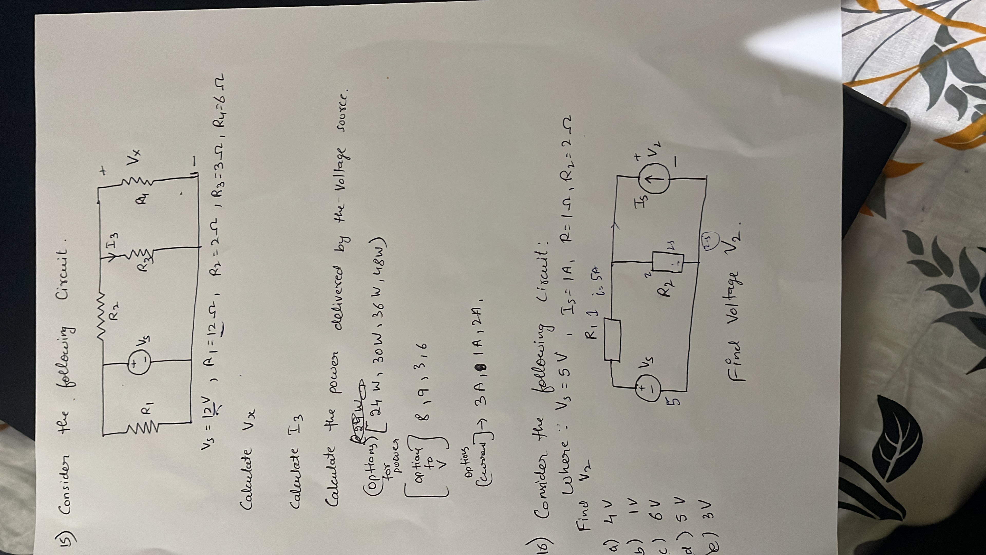 Solved 15) Consider the following Circuit. Vs=Ω12 | Chegg.com