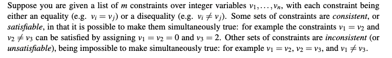 Constraint Solving ----------------- a) Describe an | Chegg.com
