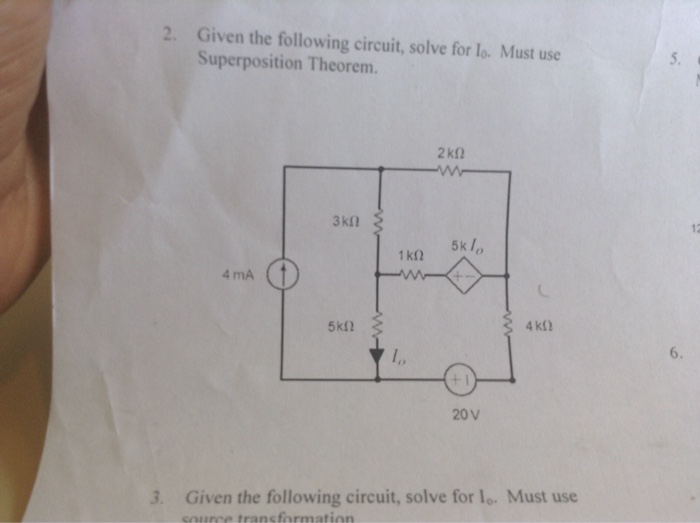 Solved Given the following circuit, solve for I_o. Must use | Chegg.com