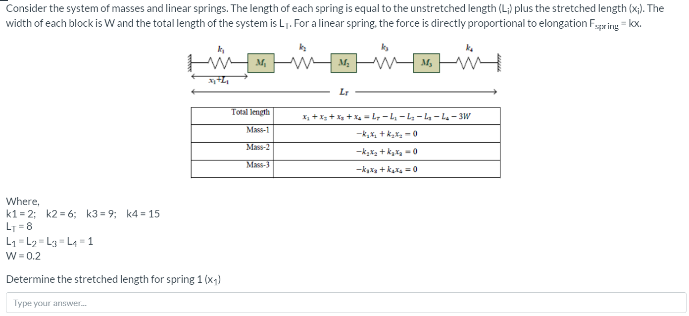 Solved Consider the system of masses and linear springs. The | Chegg.com