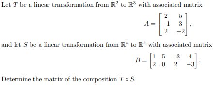 Solved Let T be a linear transformation from R2 to R3 with | Chegg.com