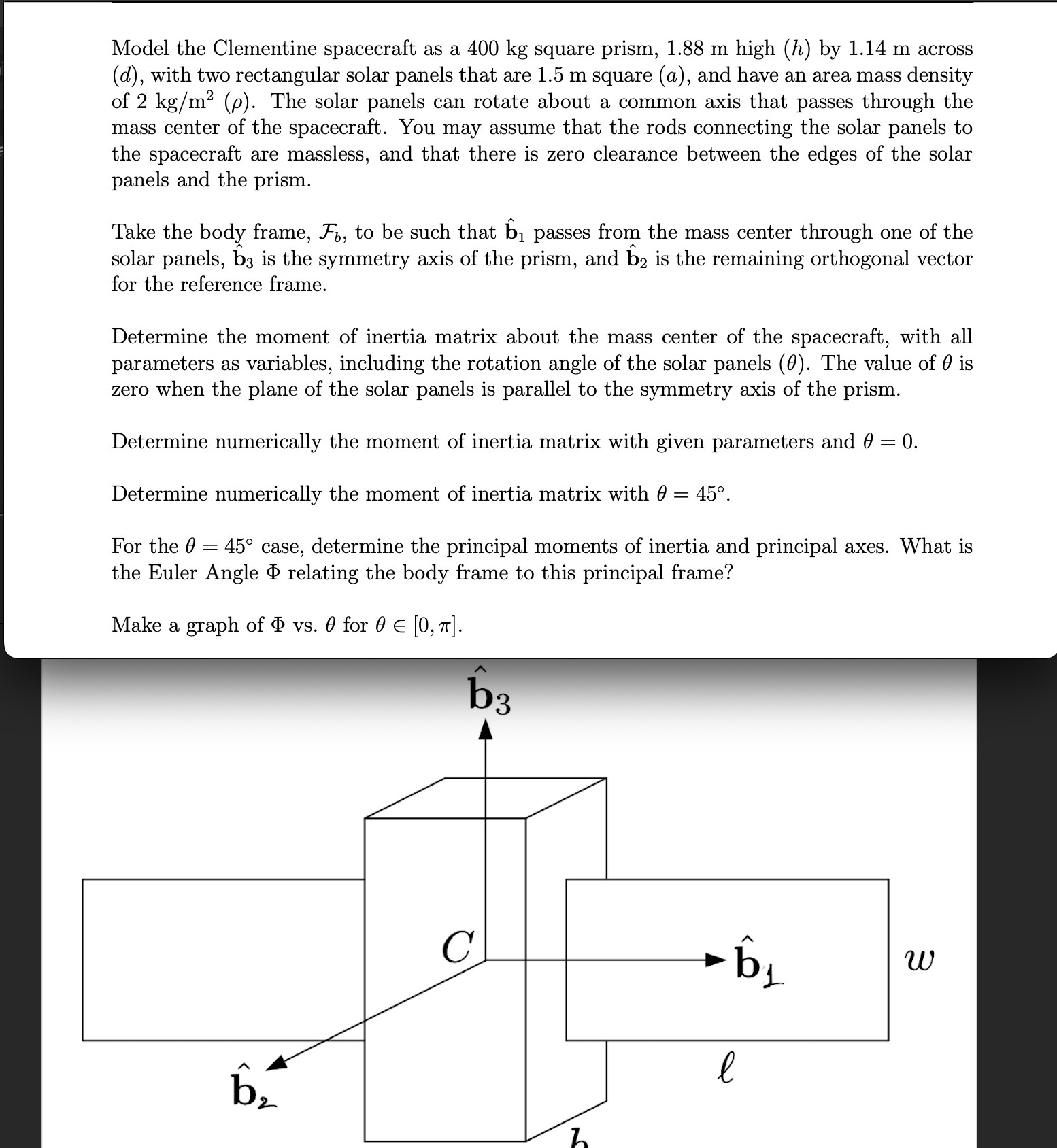 Solved Model the Clementine spacecraft as a 400 kg square | Chegg.com